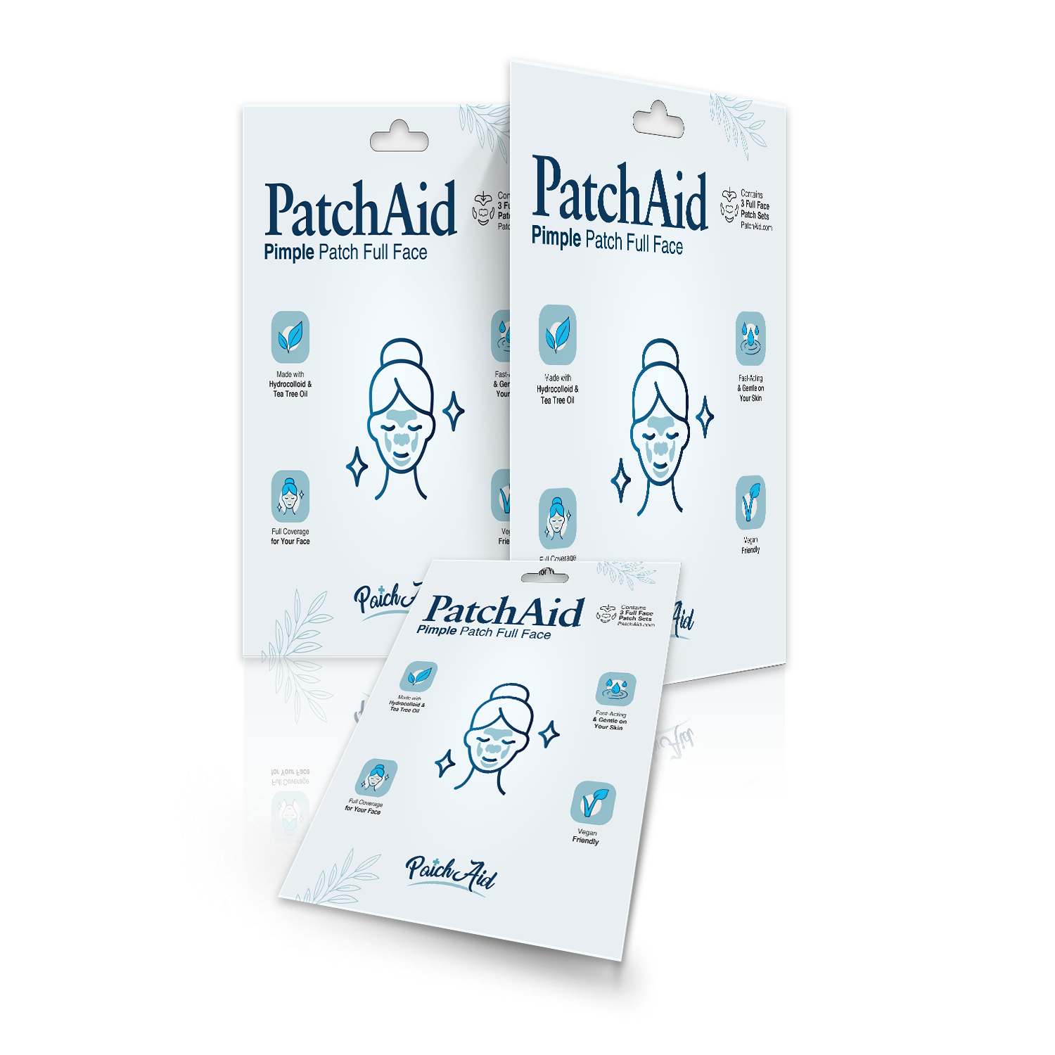 Pimple Patch Full Face – 15 Hydrocolloid Patches for Chin, Cheeks, Nos