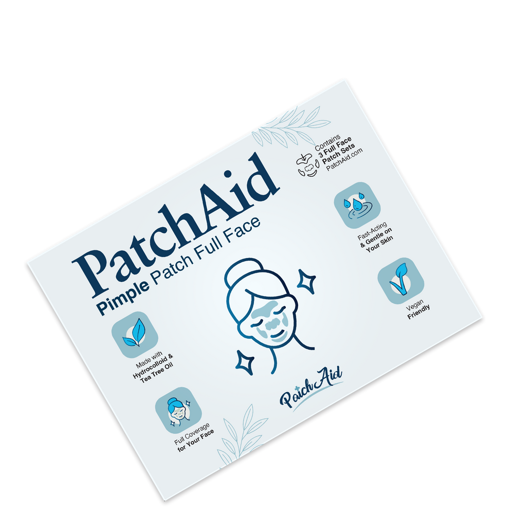 Pimple Patch Full Face – 15 Hydrocolloid Patches for Chin, Cheeks, Nos