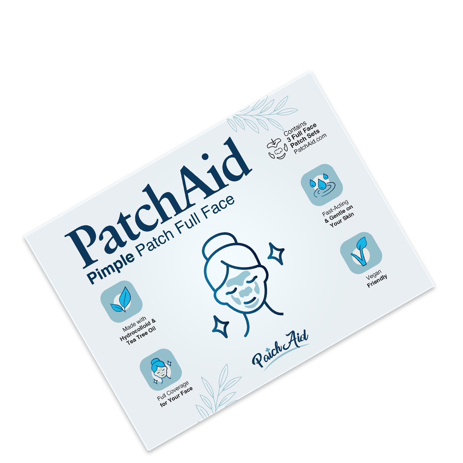 Pimple Patch Full Face – 15 Hydrocolloid Patches for Chin, Cheeks, Nos