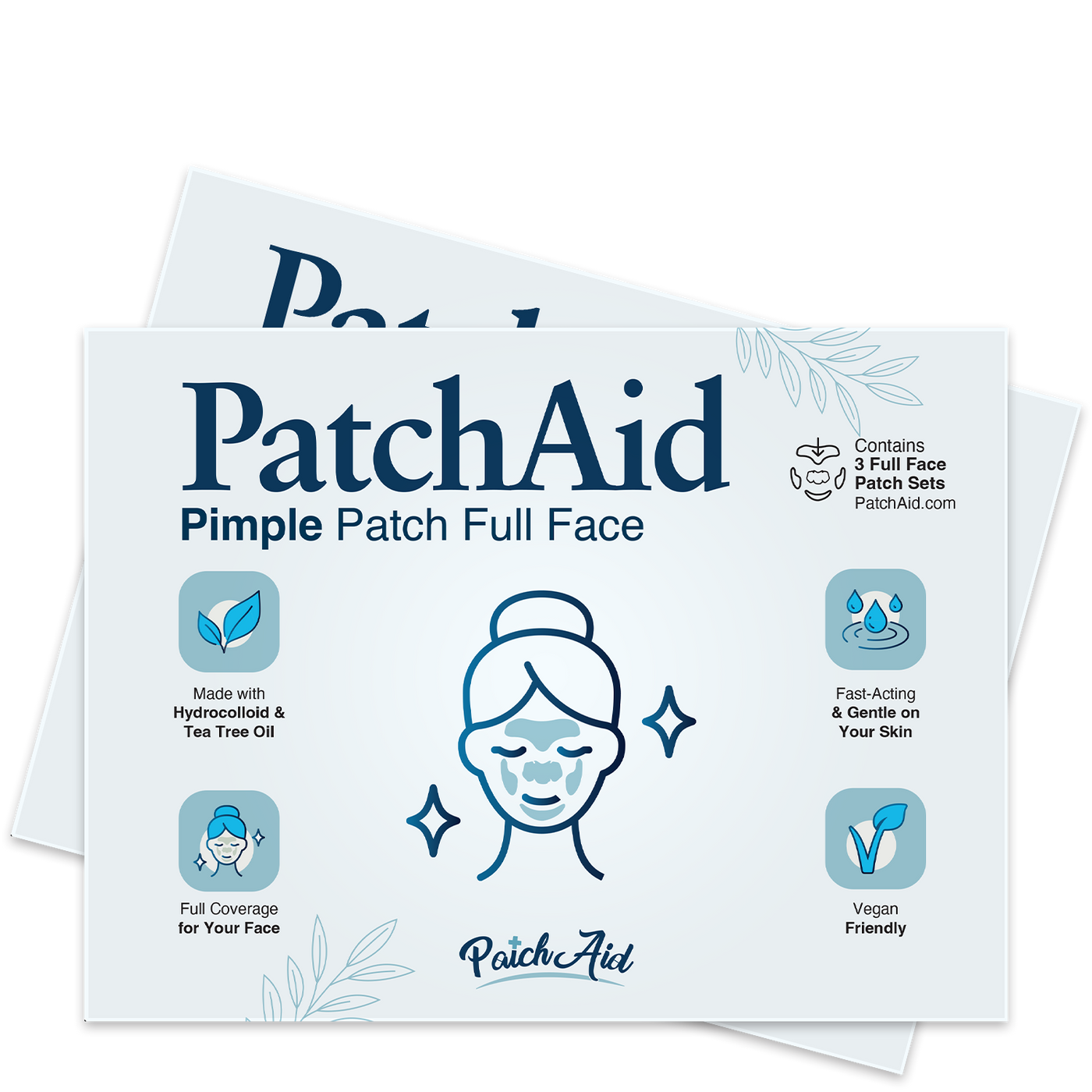 Pimple Patch Full Face – 15 Hydrocolloid Patches for Chin, Cheeks, Nos
