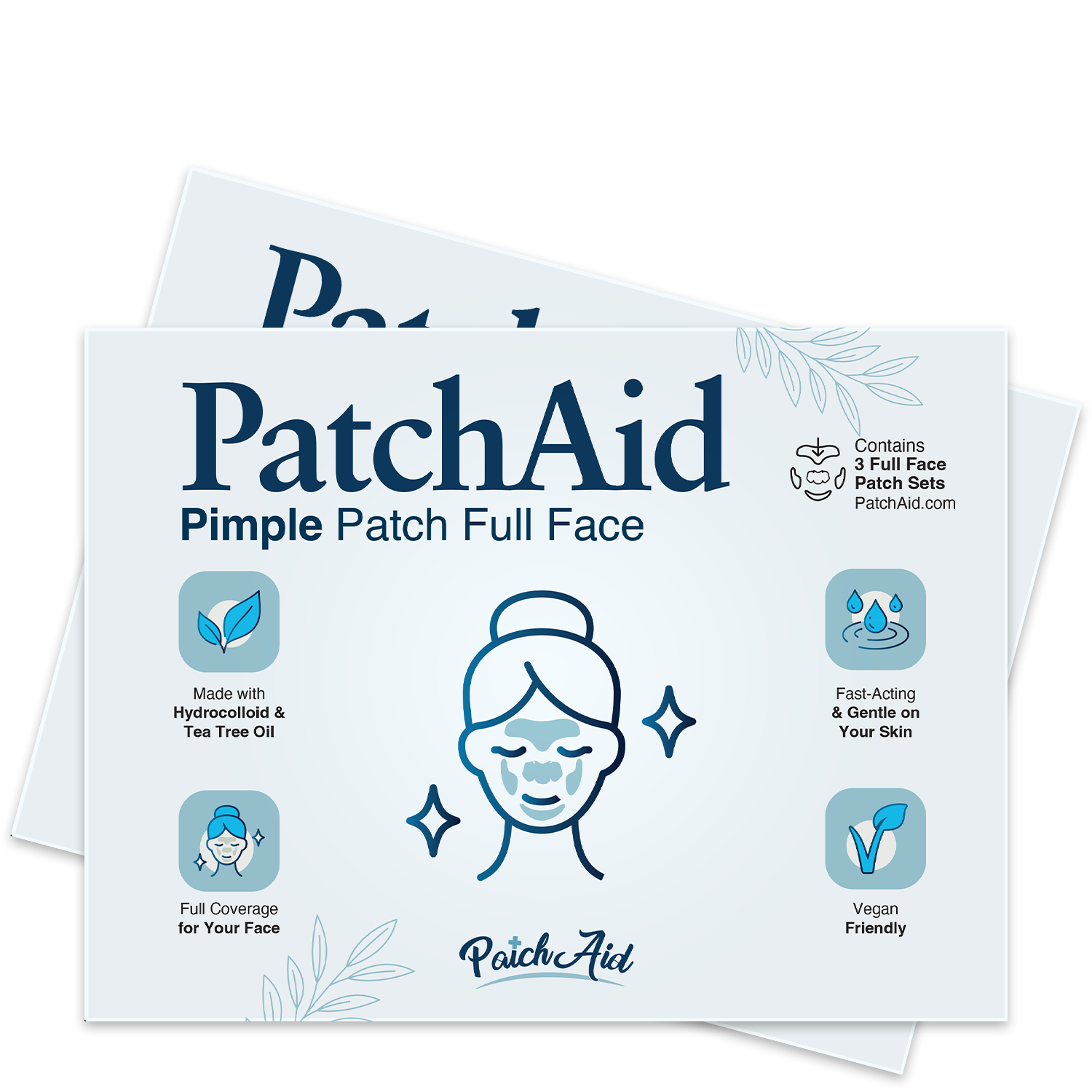 Pimple Patch Full Face – 15 Hydrocolloid Patches for Chin, Cheeks, Nos