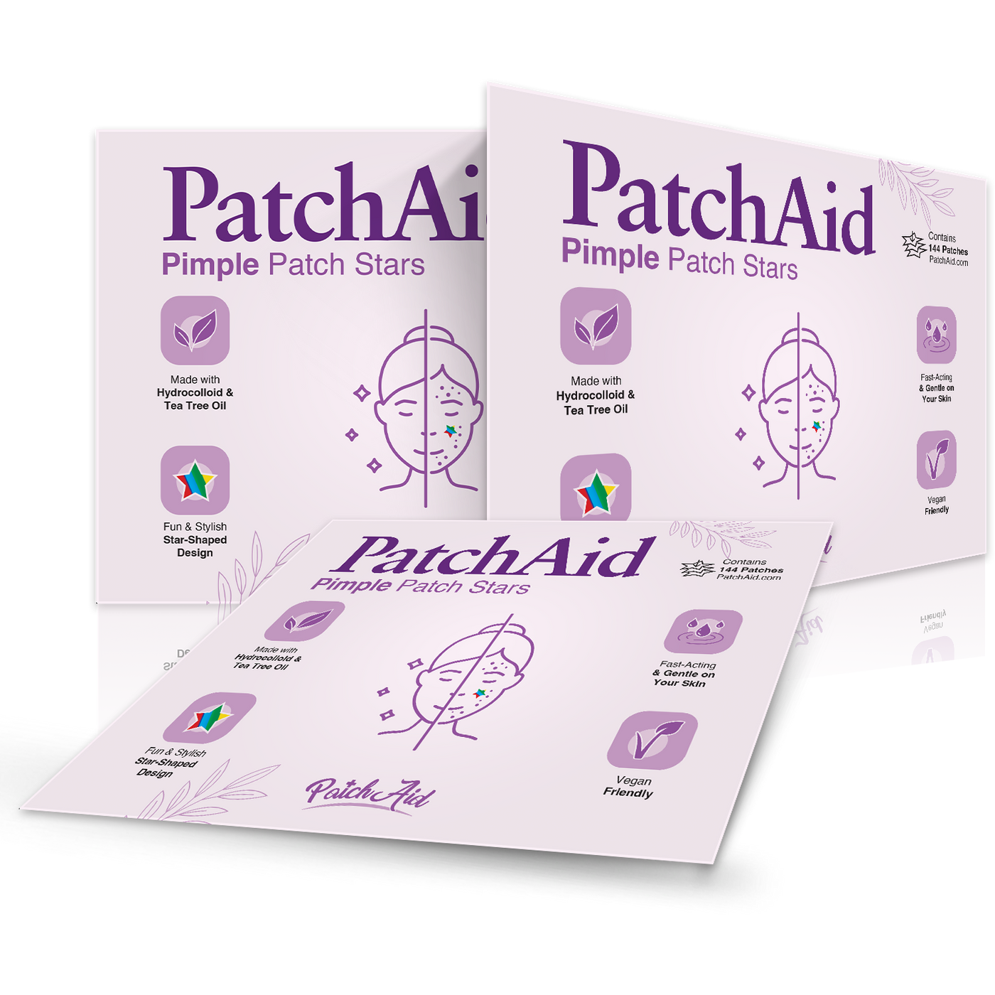 Pimple Patch Stars – 144 Multicolored Hydrocolloid Patches in 2 Sizes