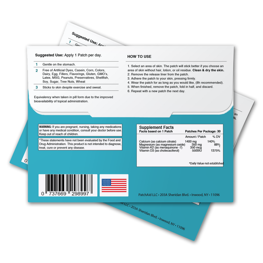 Affordable and Effective Vitamin D3/Calcium Vitamin Patch by PatchAid